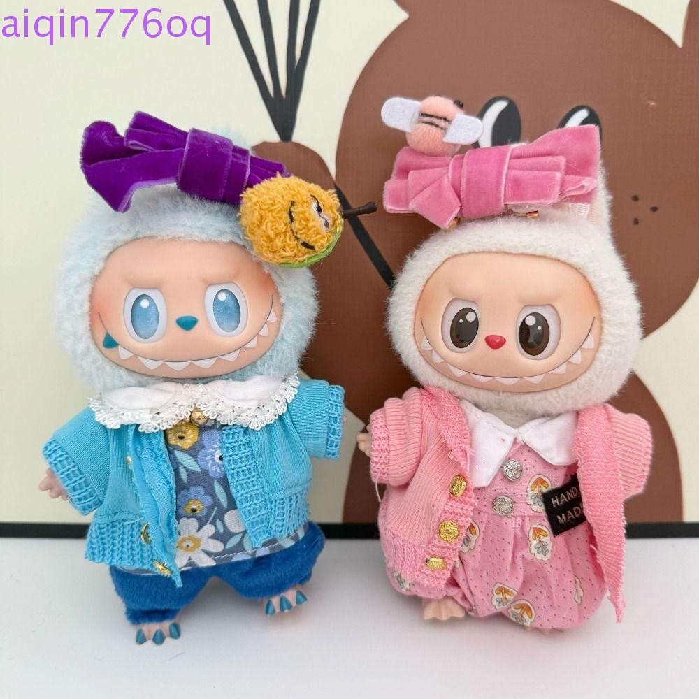 AIQINOQ Labubu Doll's Cloth, Overalls Artist 17cm Plush Dolls Clothes ...