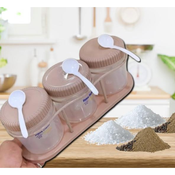 3 in 1 Set Aesthetic High-Quality Condiments Canister Bottle Jar with ...