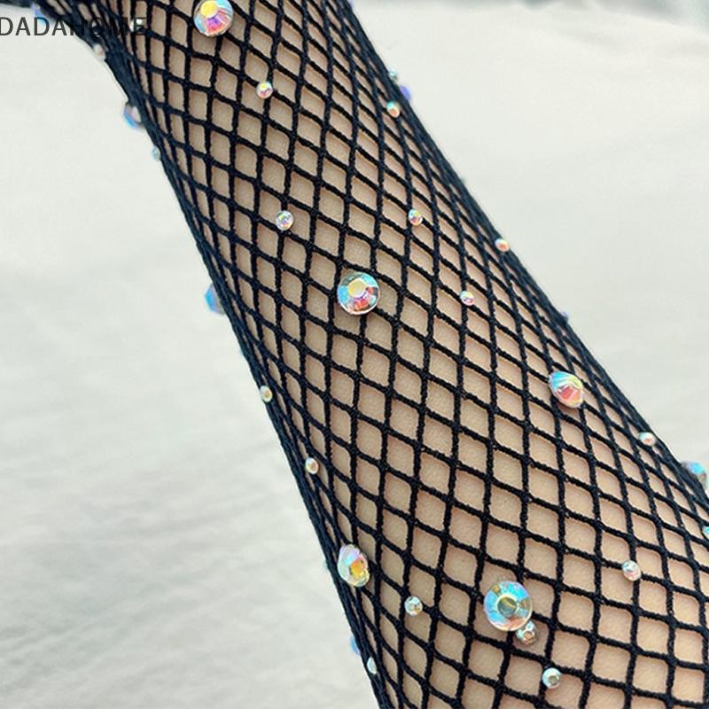 DA Black White Red Long Mesh Gloves With Rhinestones Hollow Fishing Net ...