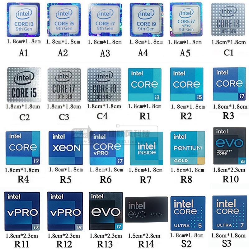 New Original 9 10th Generation 11th Generation CPU Label LOGO Desktop ...