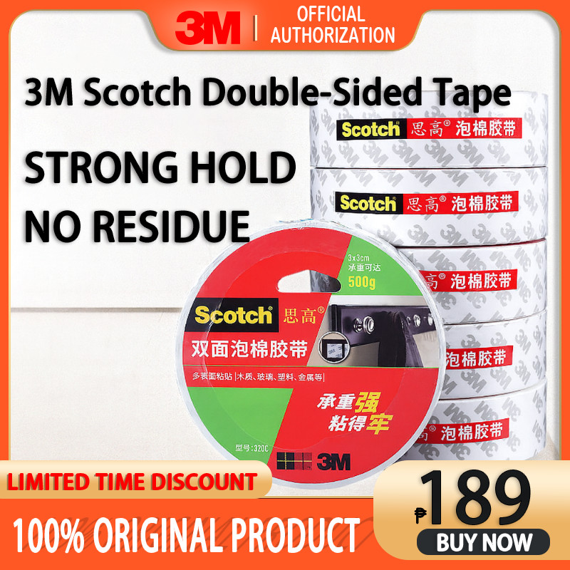 3M Scotch Double-Sided Foam Tape Strong Adhesion Heavy Duty Waterproof ...