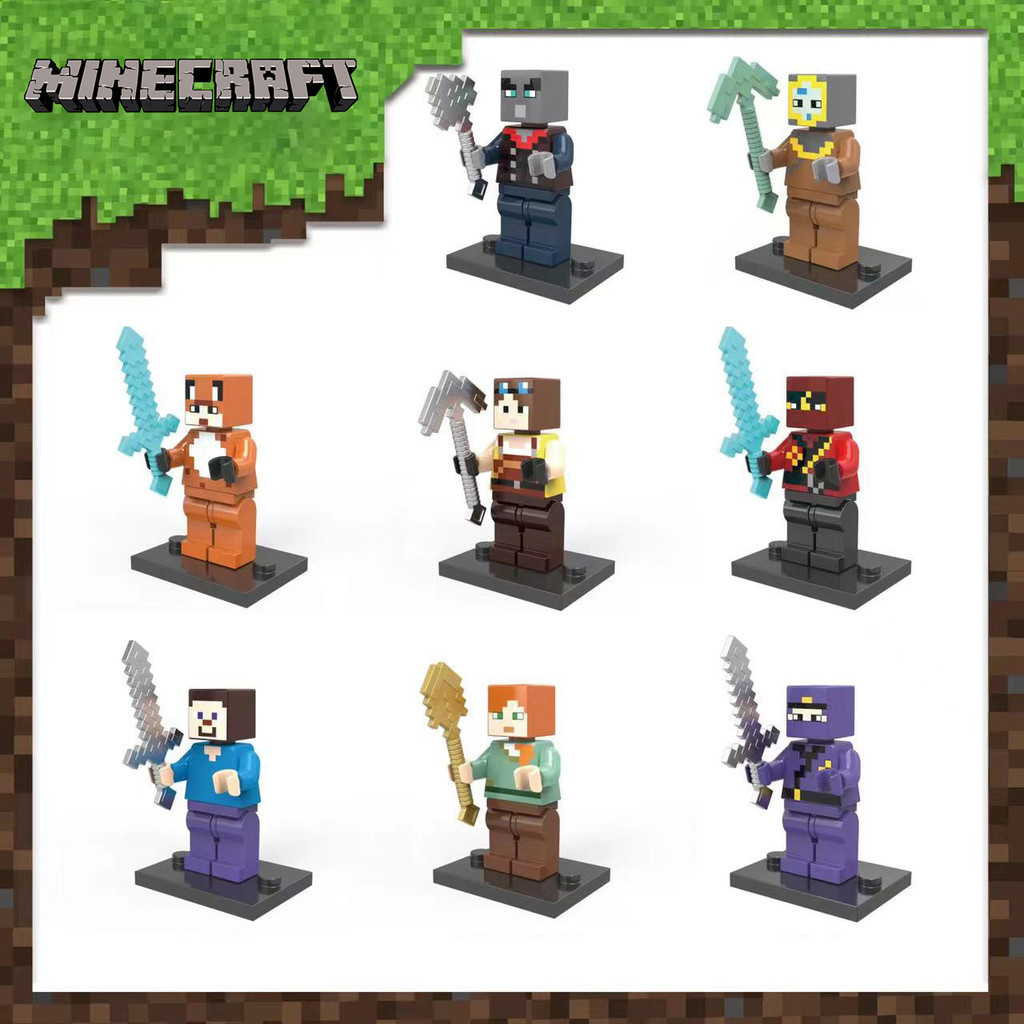 8pcs / Lot DIY Minecraft Small Building Blocks Figure Finger Toy Set ...