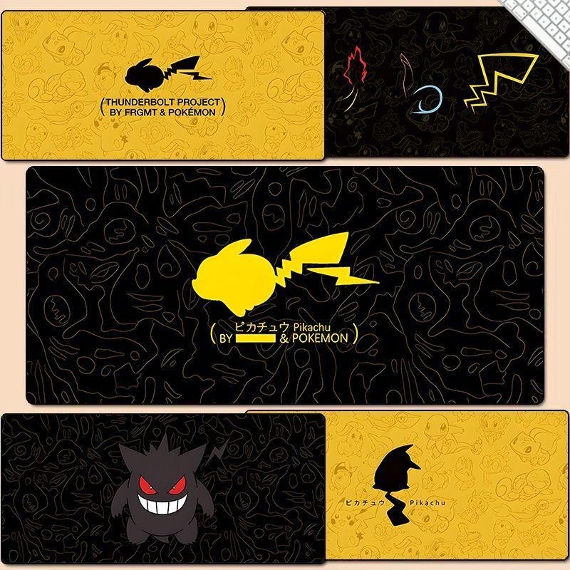 Black Mouse Pads Cartoon Pokémon Pikachu Extra Large Thickened Computer ...