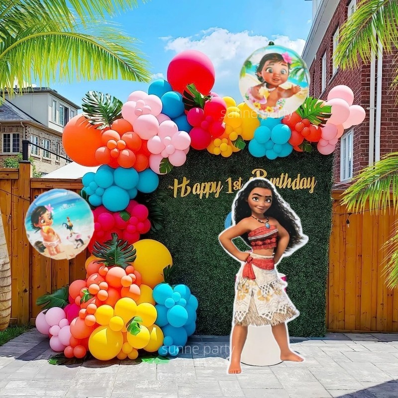 Moana Theme Balloon Set Blue Number Moana Sea Princess Foil Birthday ...