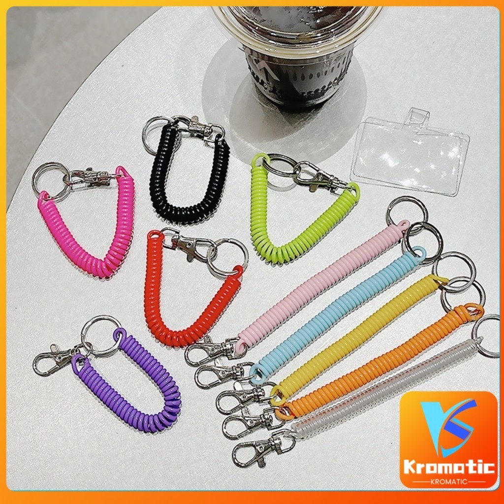 Kc Coil Springs Keychain Retractable Spring Coil Leash Cord Safety ...