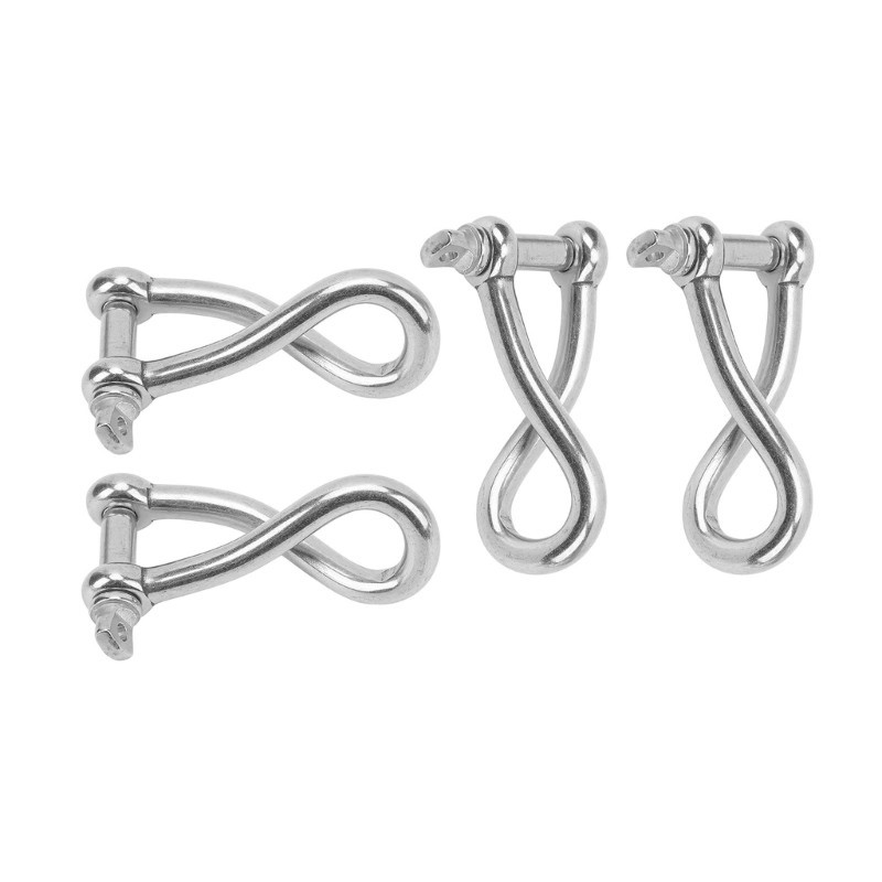 YO 4pcs Stainless Steel D Rings Shackles Secure Anchoring Screw Pin ...