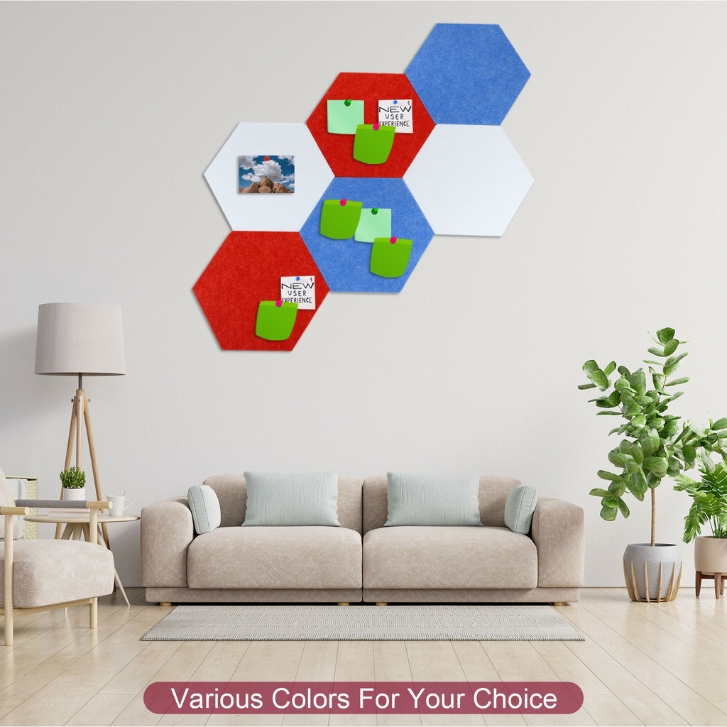 Hexagon Felt Pin Board Self-adhesive Memo Board Notice Board Wall ...