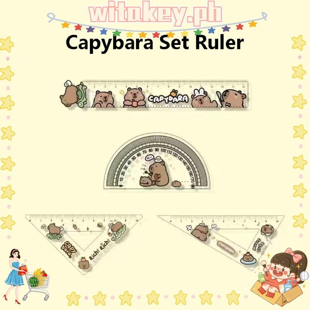 WITAKEY 1 Set Metric Ruler, Plastic Straightedge Measuring Too, Cartoon Triangle Ruler High ...