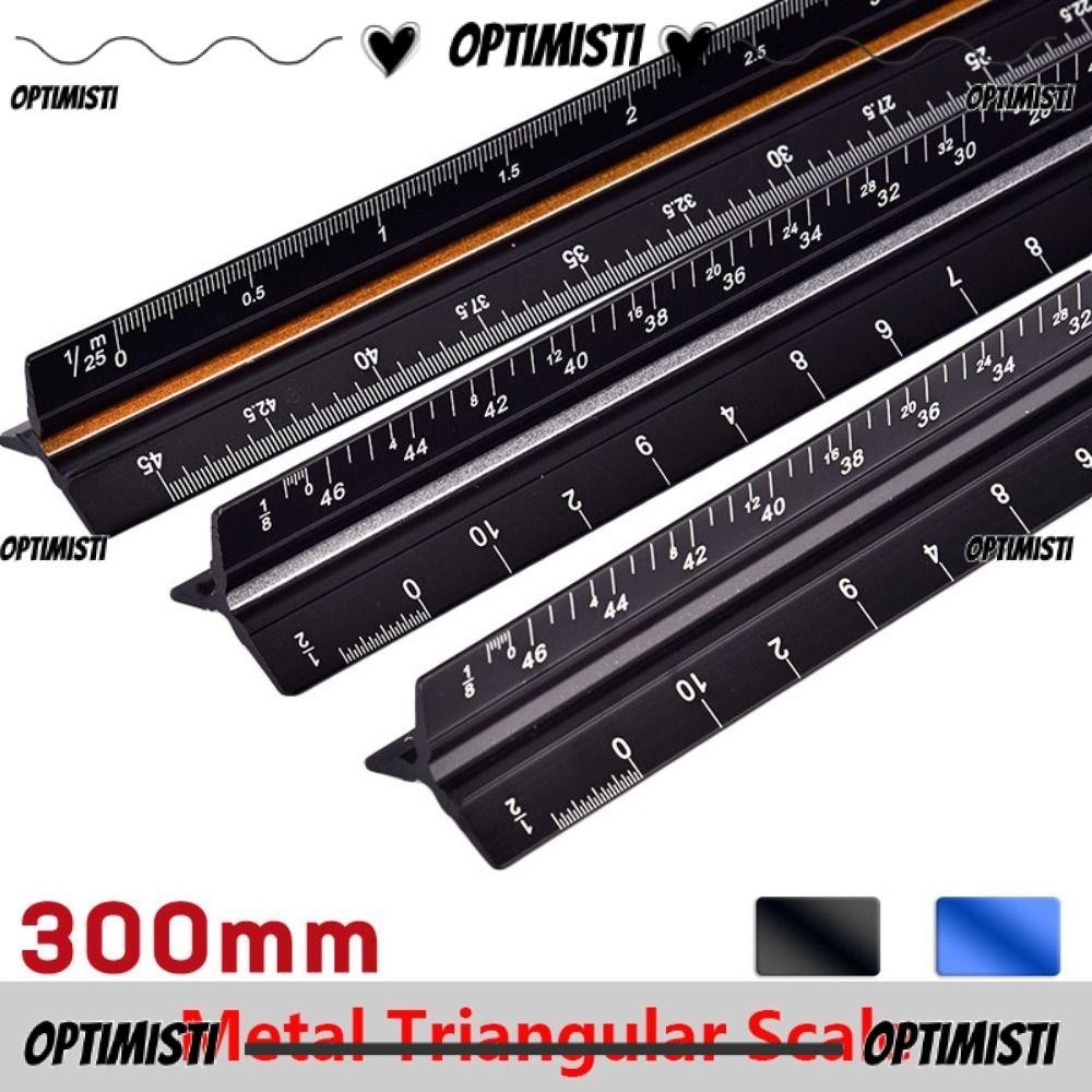 OPTIMISTI Scale Ruler, Metal Aluminum Alloy Triangular Ruler, Multi ...