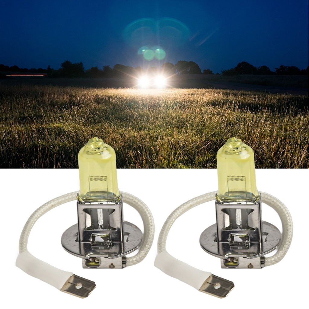 2PCS H3 Amber Xenon Yellow 100W Halogen Car Front Fog light Headlight ...