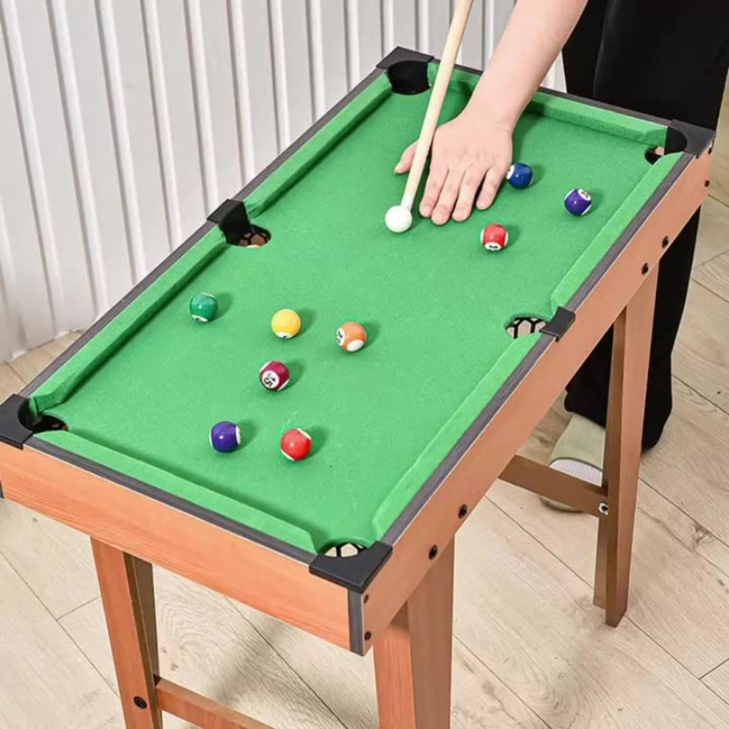 Kids Wooden Tabletop Mini Billiard Table Set - Family Game Room Fun ...