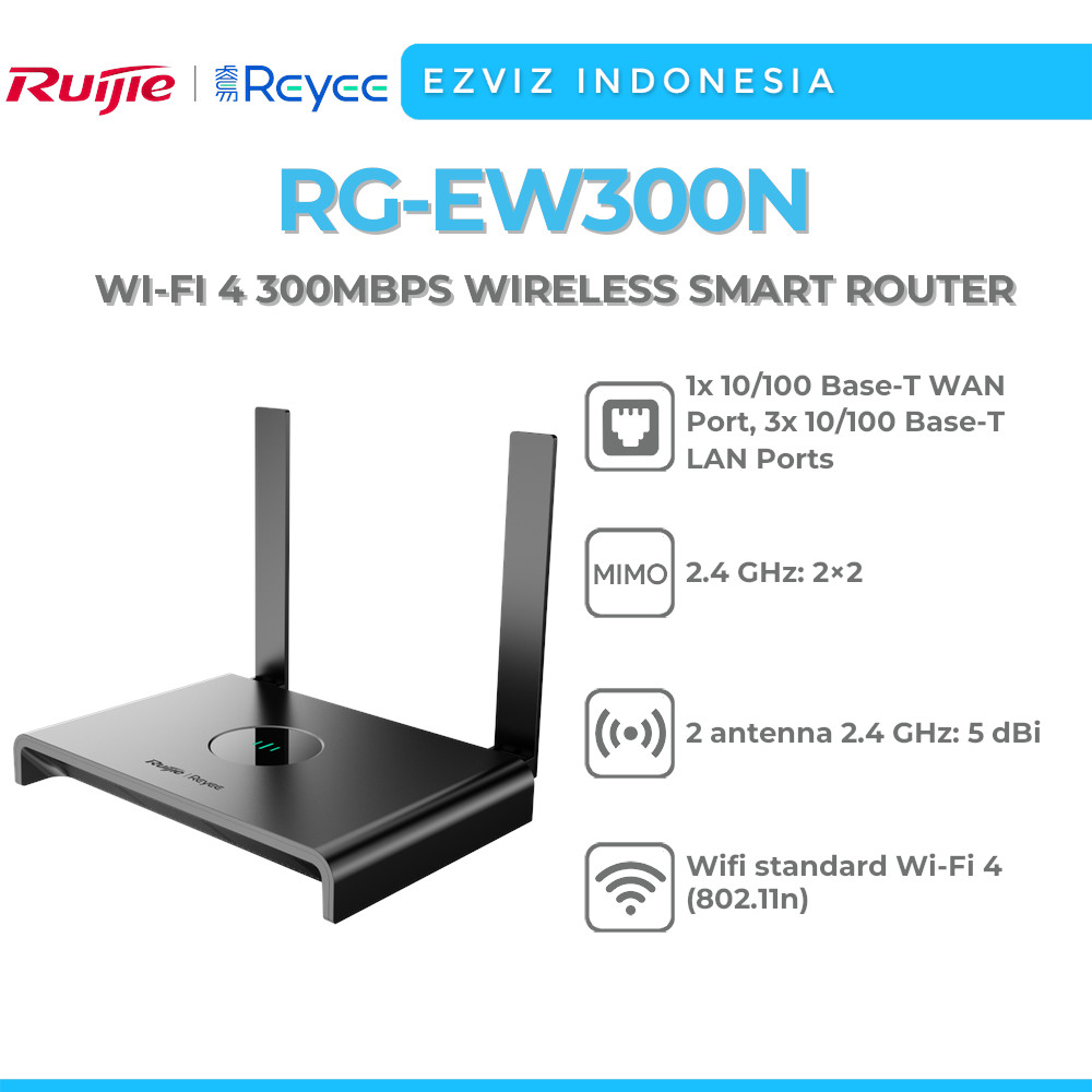 Ruijie REYEE RG-EW300N WI-FI 4 300MBPS WIRELESS SMART ROUTER | Shopee ...