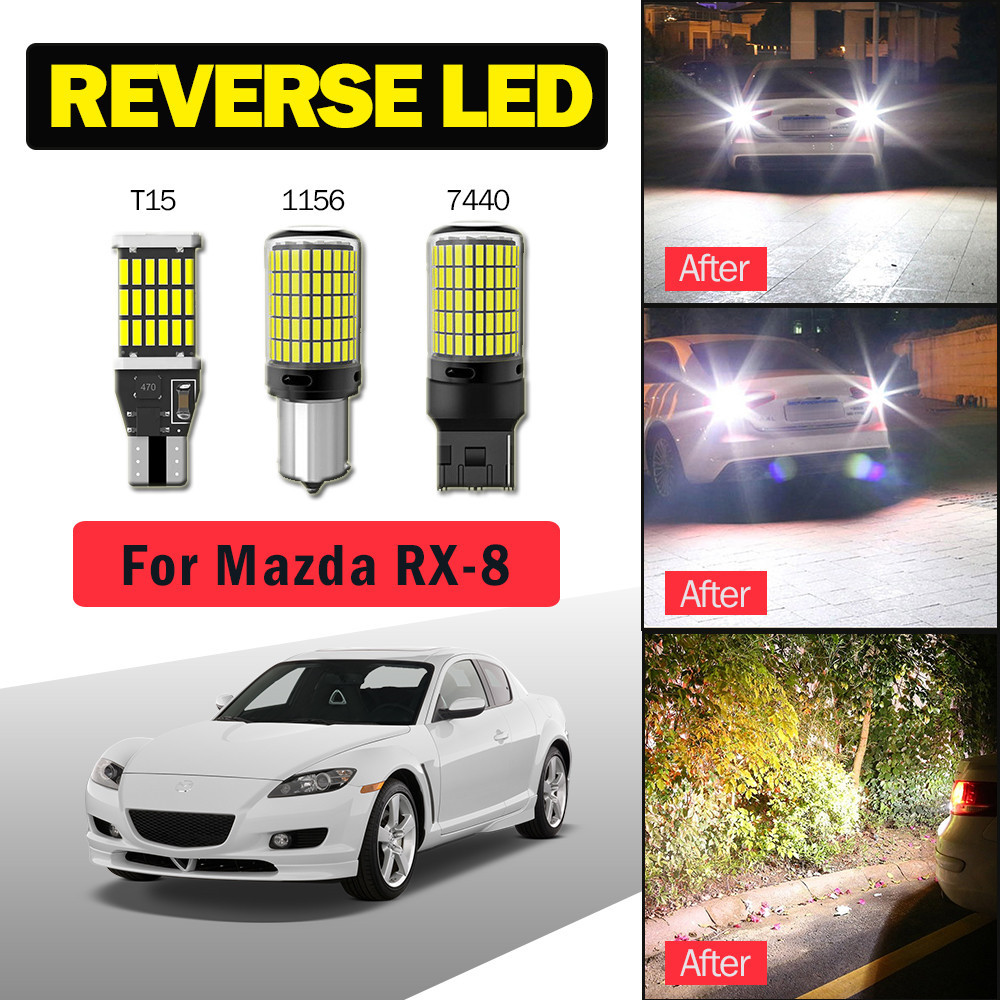2PCS LED Car Reverse Light Bulb For Mazda RX-8 RX8 T15/W16W T20/7440 ...