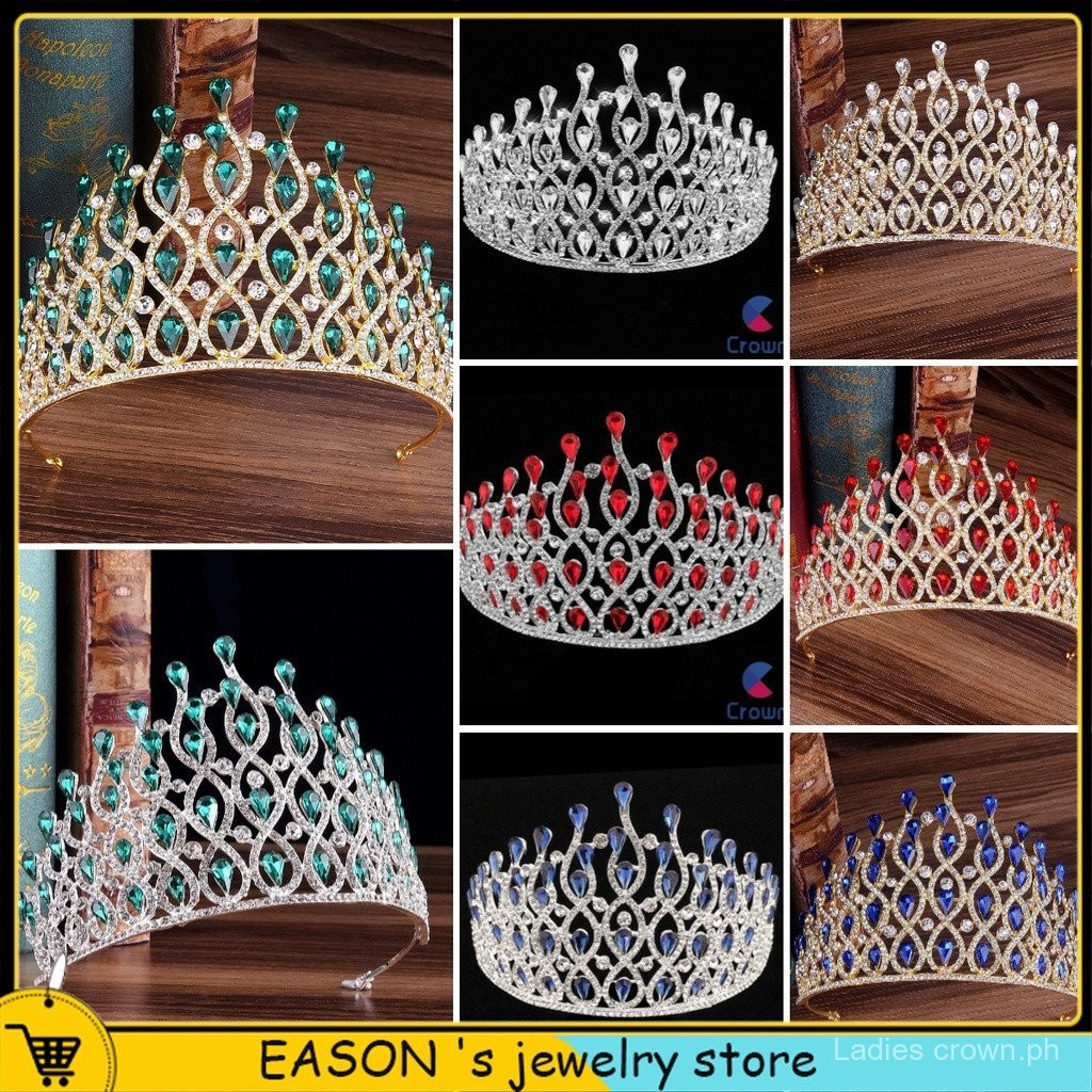 [COD- -Ready-Stock]Queen New Big Crown Crystal Tiaras Bridal Hair ...