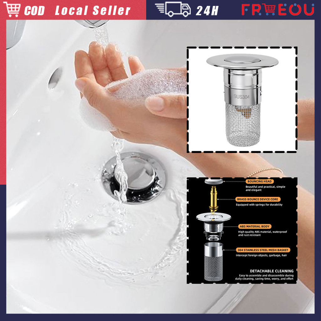Anti-blocking Wash Basin Stopper Universal Stainless Steel Pop-up Basin ...