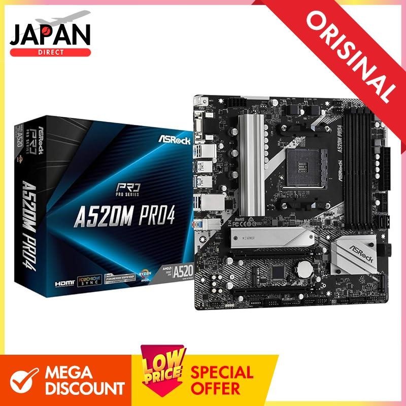 ASRock Micro ATX motherboard with A520 chipset for AMD Ryzen 3000/4000 ...