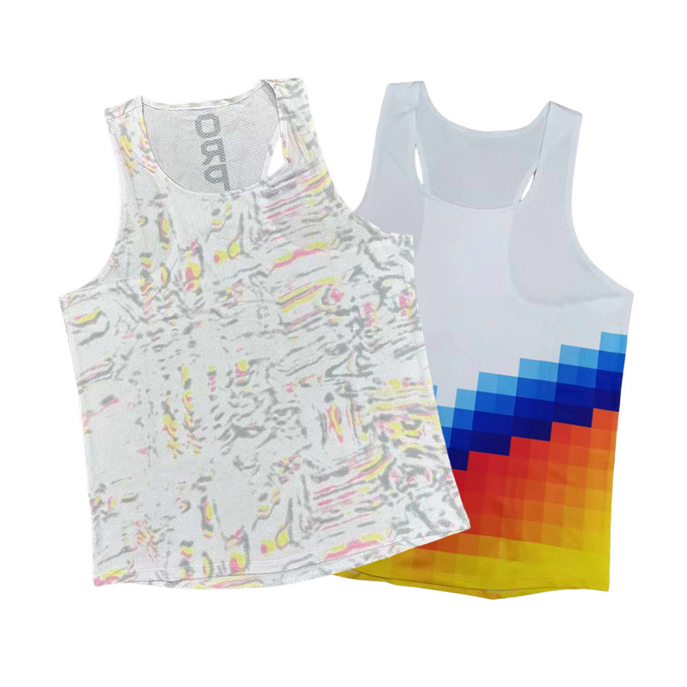 Men Marathon Tank Top Sport Breathable Run Singlet Quick Dry Fitness ...