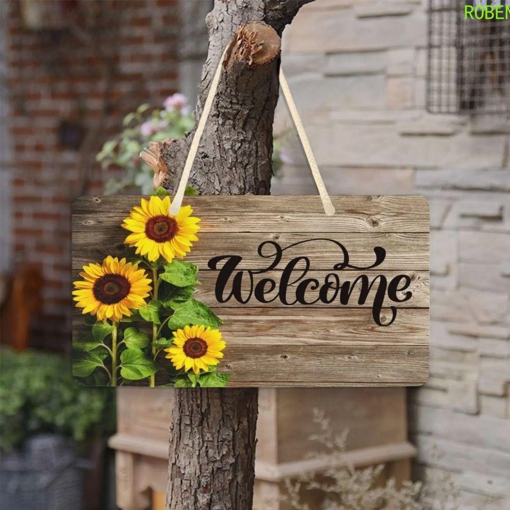 ROBEN Sunflower Welcome Sign, Pastoral Style Hanging Welcome Door Sign ...
