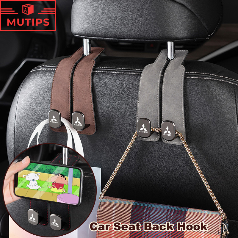 Mitsubishi Car Seat Back Hook Backseat Phone Holder Suede Metal Storage ...