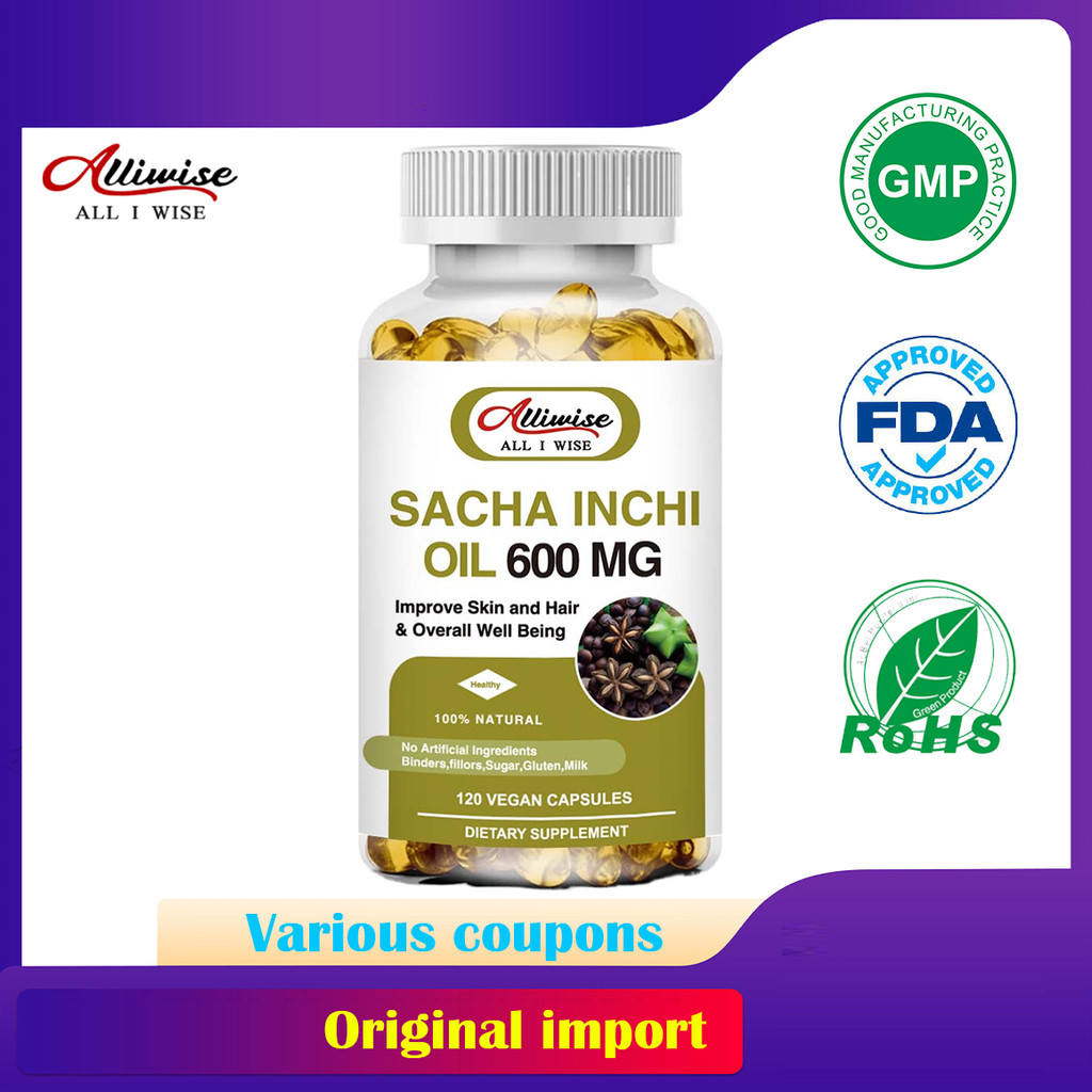 Sacha Inchi oil Capsules 600mg Rich Source of Omega 3, 6 and 9 and ...