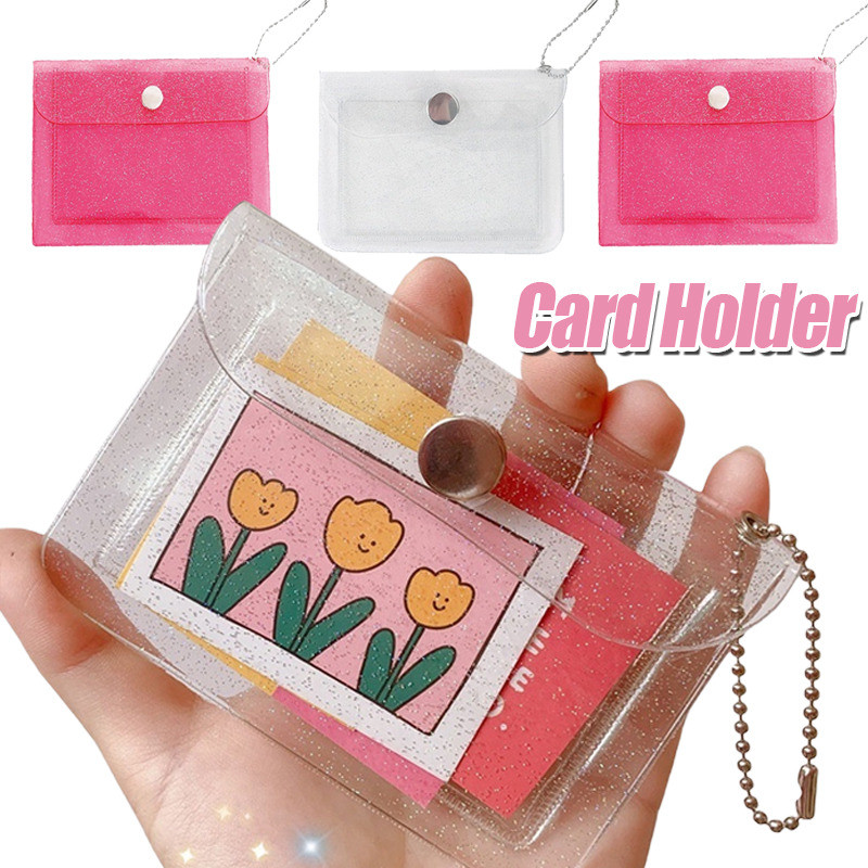 Fashion Glitter Transparent Pvc Card Holder - Mini Waterproof Wallet ...