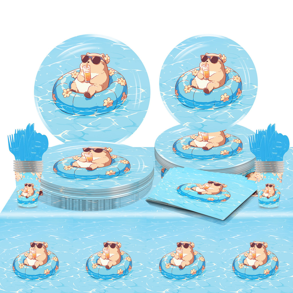 New Capybara Pool Theme Party Needs Baby Shower Supplies Cute Cartoon ...