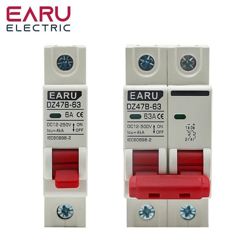 DC MCB 12V 24V 48V Circuit Breaker Battery Car Protector DZ47 DC ...