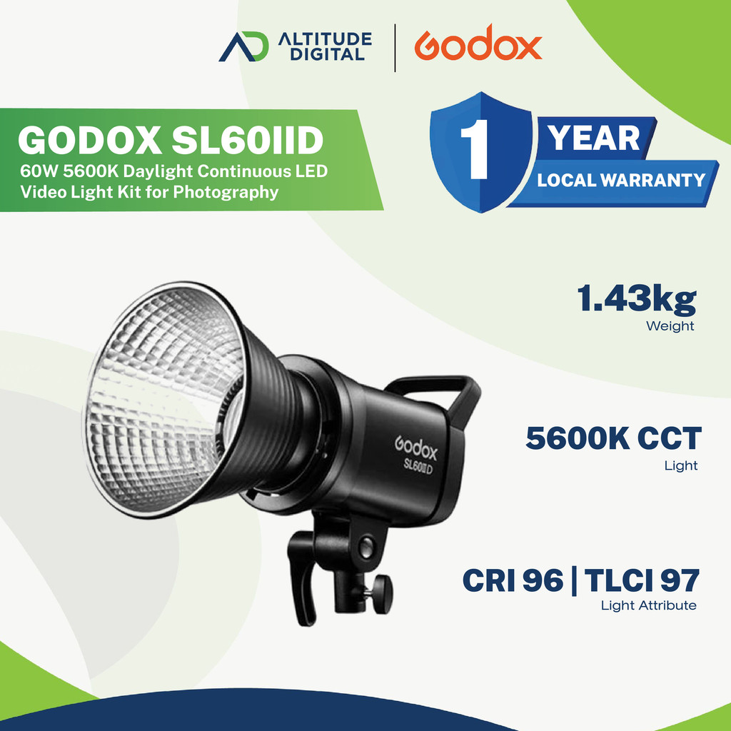 Godox SL-60W / SL60IID 60W 5600K Daylight Continuous LED Video Light ...