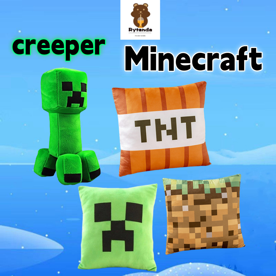 【Creeper】 Minecraft Long Pillow TNT Grass Block Game Fan Merchandise ...
