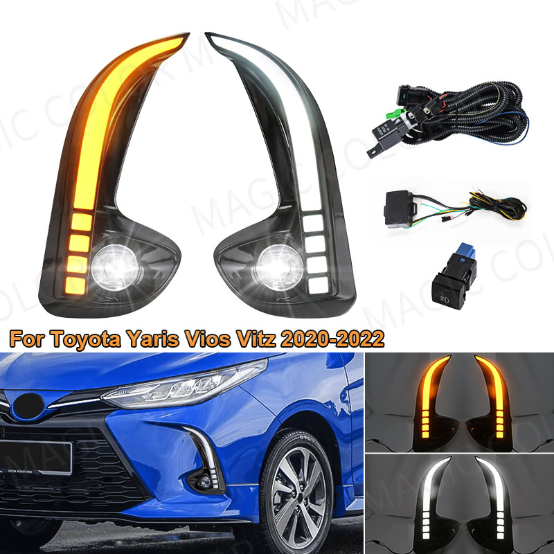 LED Daytime Running Light For Toyota Yaris Vios 2020 2021 2022 DRL Front Bumper Daylights Turn ...