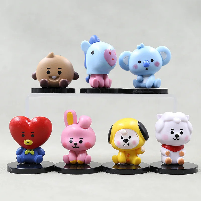 BT21 Figure 7pcs/Set Korea Pop Kpop Mini Figure Cute Desktop Decoration ...