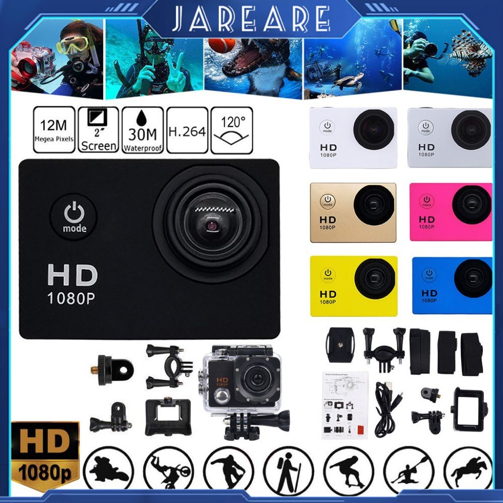 Waterproof 12MP Camera HD 1080P 32GB Outdoor Sports Action Camcorder ...