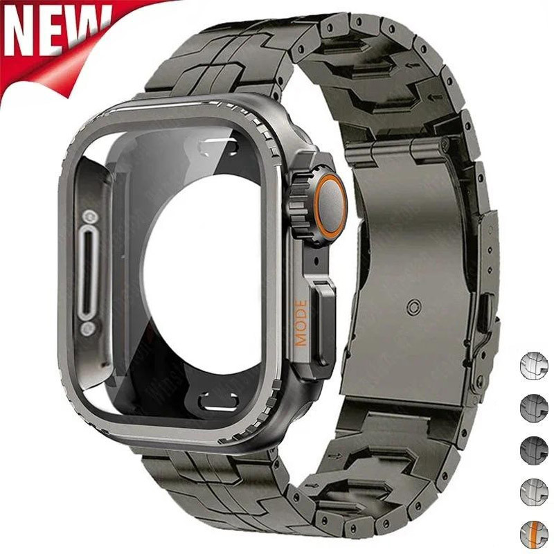 High Quality Titanium Strap+Case Full Covered Metal Case Bracelet ...