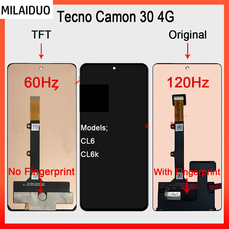 Original AMOLED LCD for Tecno Camon 30 4G 5G LCD Display Touch Screen Replacement | Shopee ...