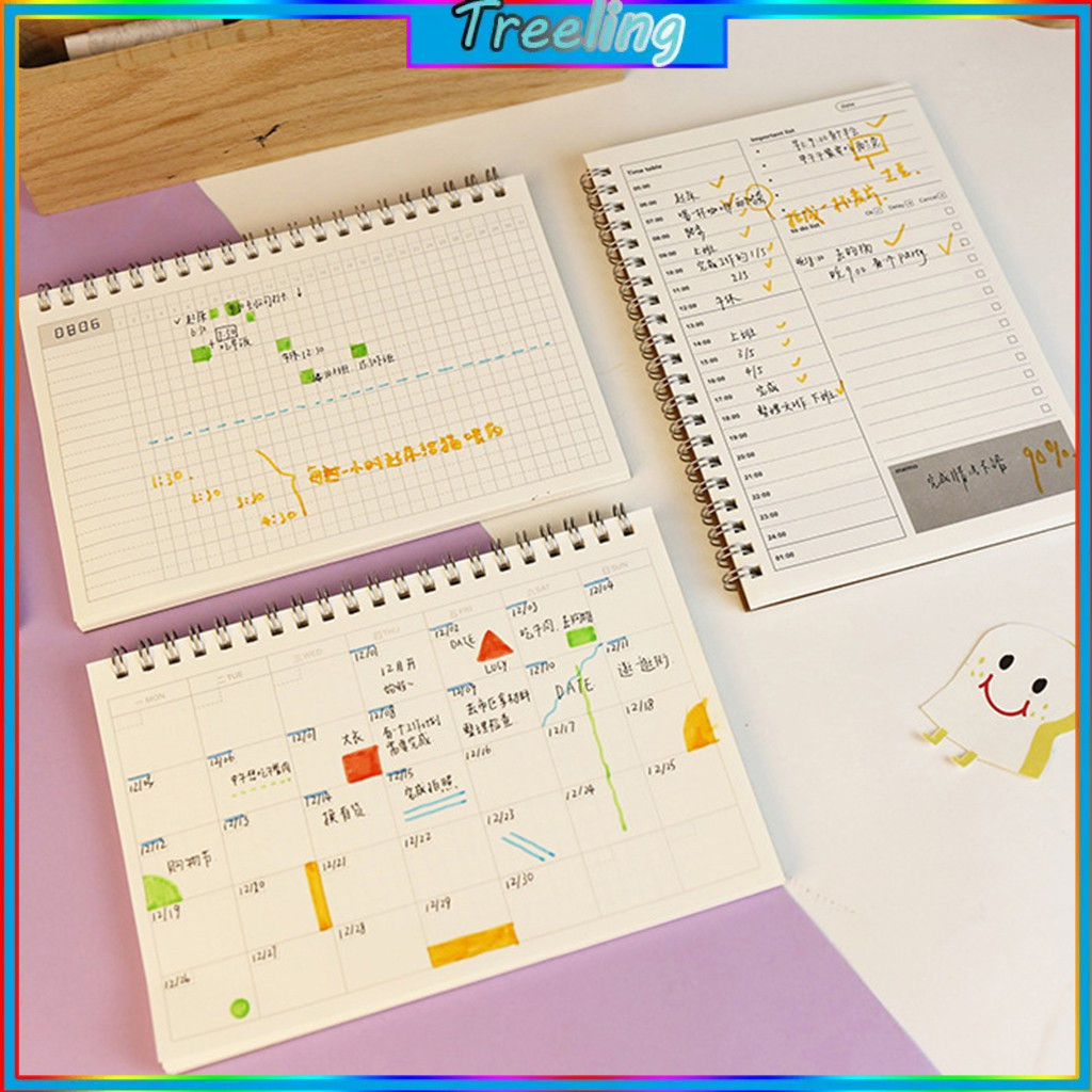 A5 DIY undated Planner Book Monthly Weekly Daily Agenda Schedule Diary ...