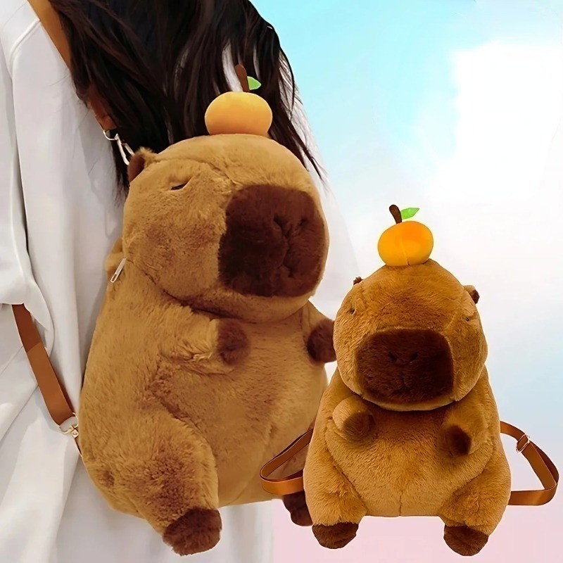 Capibara Bag Women's Plush Cute Versatile Cartoon Capybara College ...