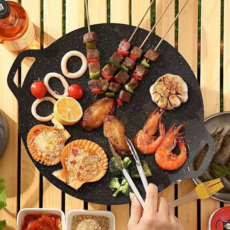 Korean BBQ Grilling Pan Barbecue Non-stick Pan Outdoor Barbecue Pot ...