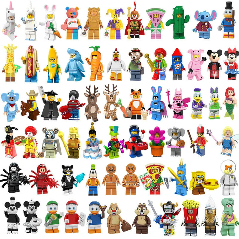 Cartoon Boy Action Figures Banana Guard Donald Duck Pink Pig Building ...