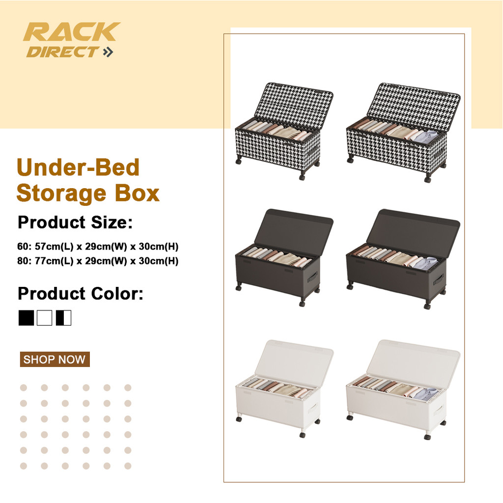 Rack Direct Dust-Proof Storage Box With Wheels Push-Pull Bedroom Under ...