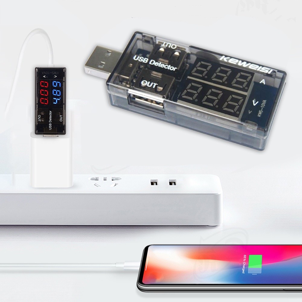 Red Blue Dual USB Current Voltage Charging Detector Tester Battery ...