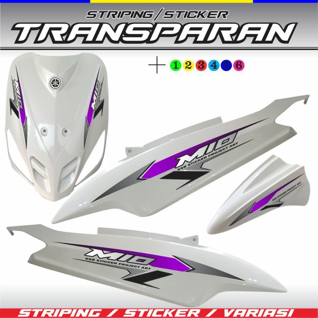 Transparent STRIPING Motorcycle YAMAHA MIO LAMA SPORTY Simple Sticker ...