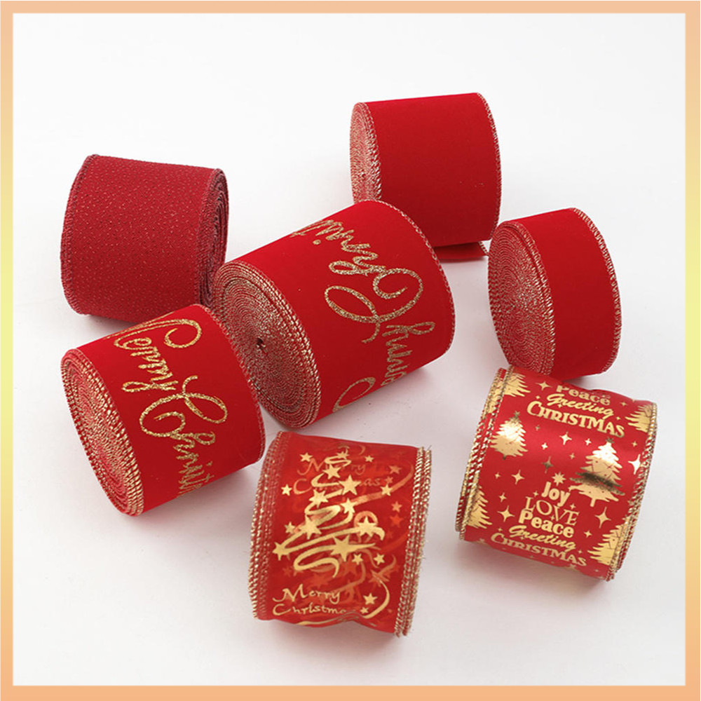 2mX6.3cm Christmas Ribbon Printed Christmas Polyester Ribbon For ...