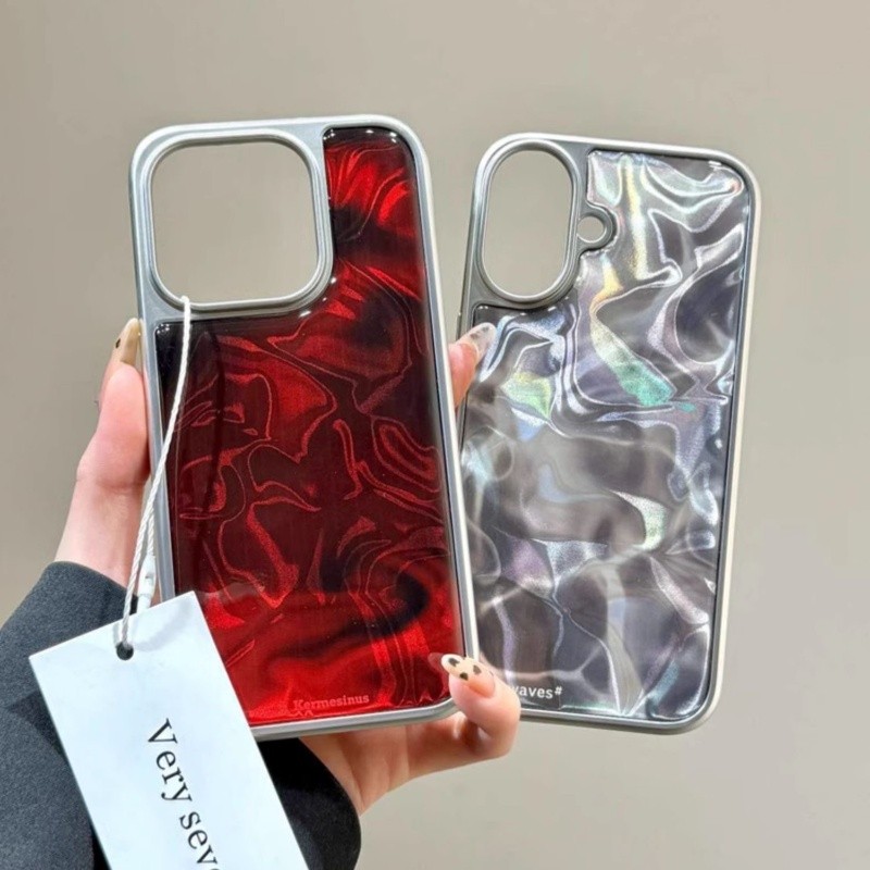 Advanced Electroplated bezel Water ripple phone case iPhone16 15 14 13 ...