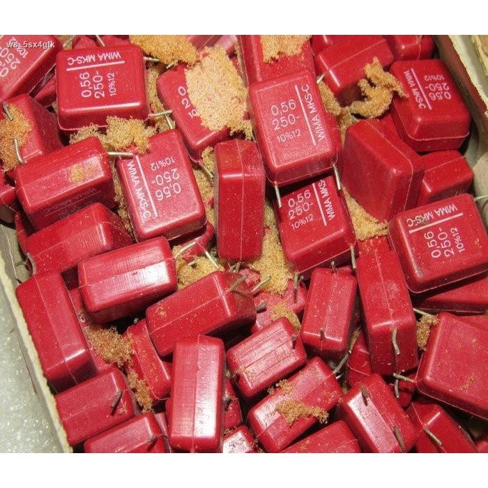 COD☆Antique West German WIMA red Weimar MKS-C 250V0.56UF copper foot ...