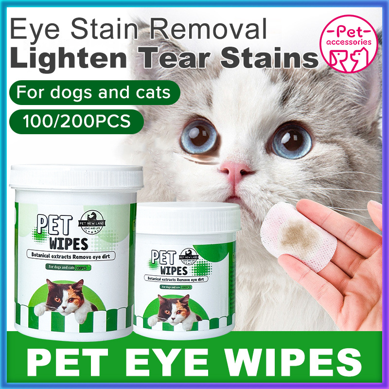 100/200Pcs Pet Eye Wipes Dog Cat Tear Stains Removal Care and Cleaning ...