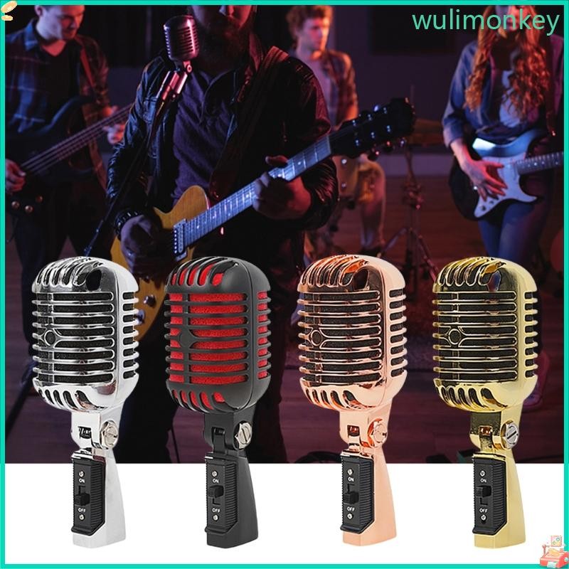 WU Classical Retro Dynamic Microphone Dynamic Vintage Vocal Microphone ...