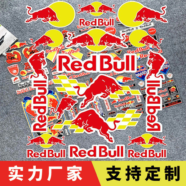 sticker sticker paper sticker for motorcycle water proof Red Bull ...