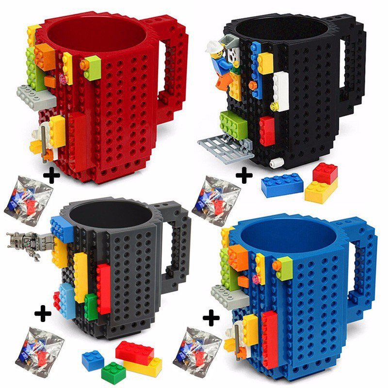 Kids Building Blocks Cup DIY Assembly Coffee Cup Mug Creative Assembly ...