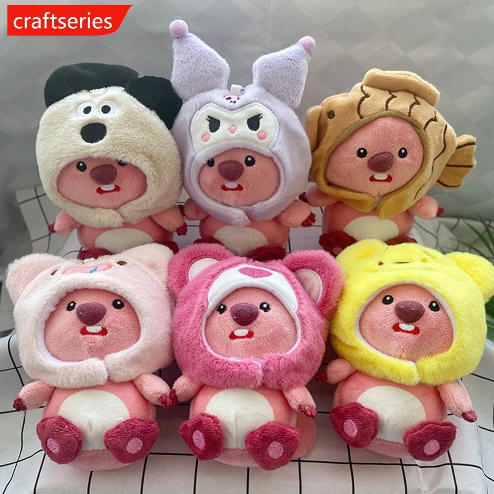 CRAFTSERIES 15cm Cute Beaver Loopy with Headwear Plush Keyring Pendant ...
