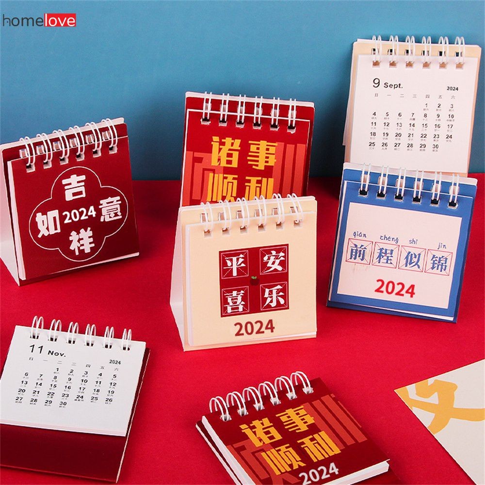 2024 Mini Desktop Calendar Blessing Inspirational Text Small Desk ...